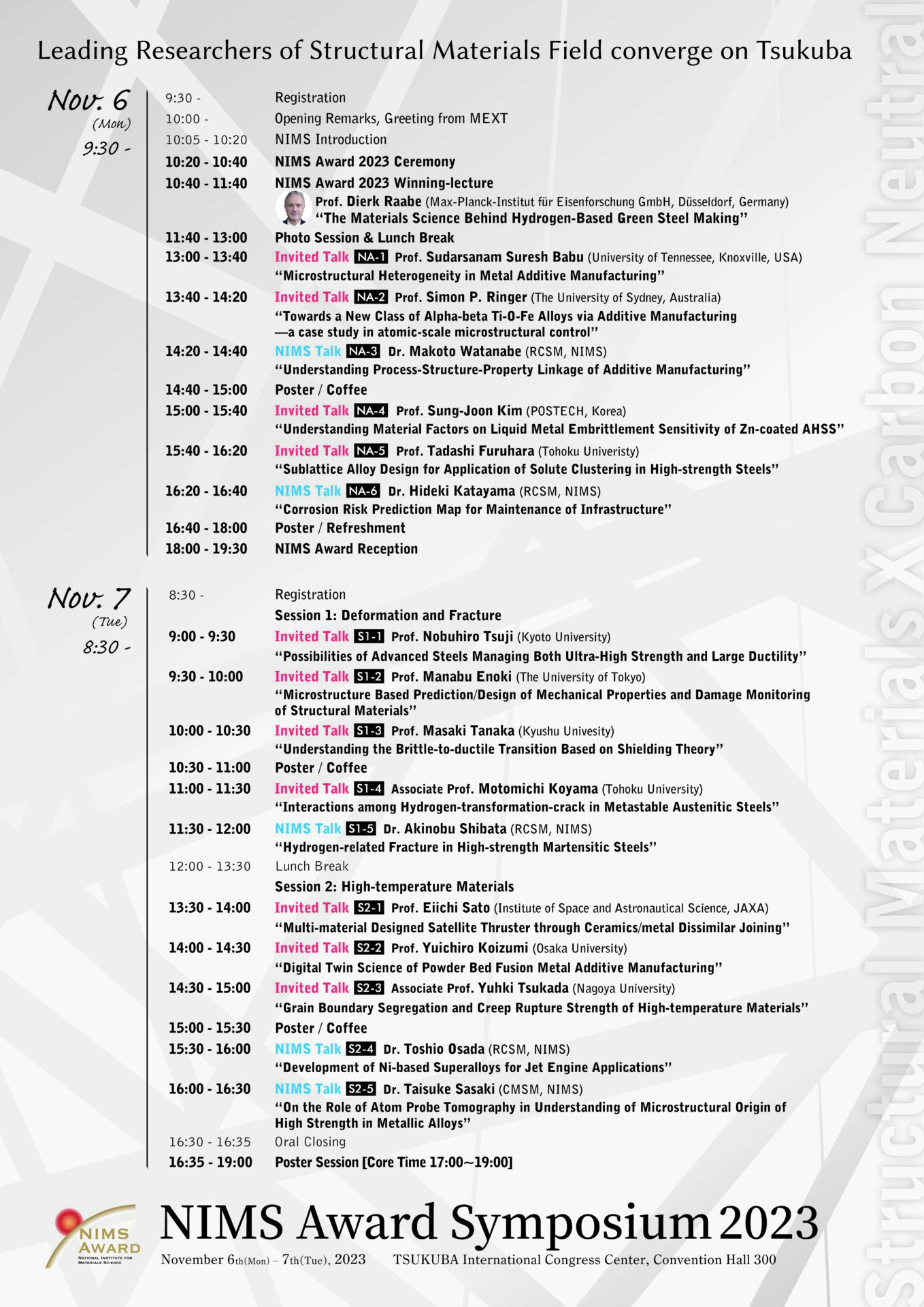 NIMS Award Symposium 2023 – NIMS Alumni Network