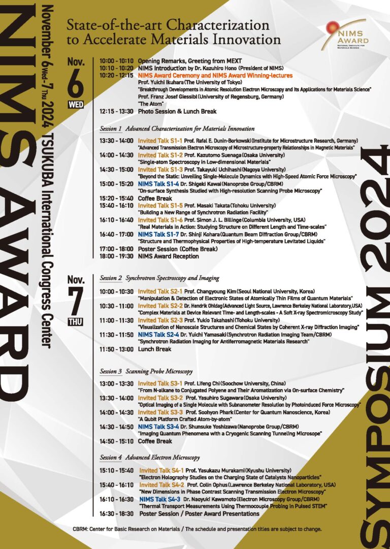 NIMS Award Symposium 2024 – NIMS Alumni Network